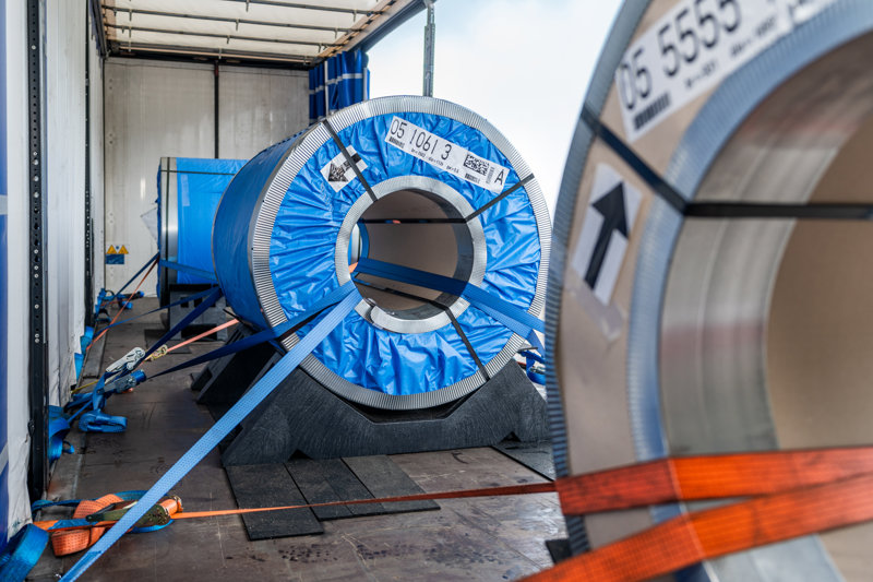KLP® Coil Transport Cradle | Safe Steel Coil Transport on Flatbed Trailers